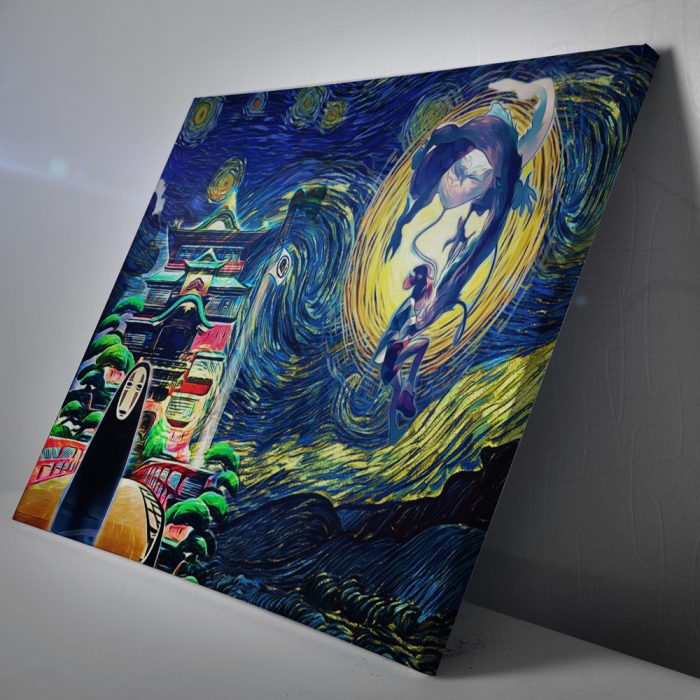 Spirited Away Starry Night Studio Ghibli Canvas Print Wall Art - Studio ...